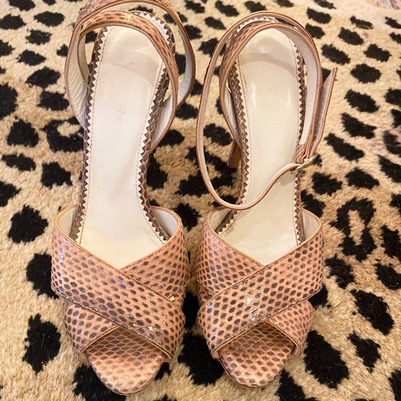 Yves Saint Laurent | Shoes | Saint Laurent Snakeskin Pink Nude Pumps ...